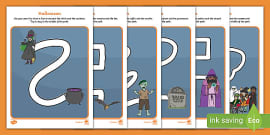 Halloween Pencil Control Worksheet (teacher made) - Twinkl