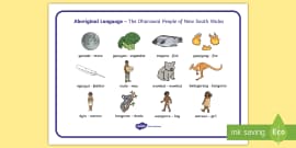 Dharawal Aboriginal Language Word Cards - Australian Curriculum