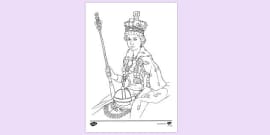 Queen Elizabeth Colouring Poster (teacher made) - Twinkl