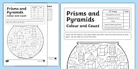 Pyramids vs Prisms 3D Shape Worksheet – Second Level