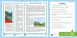 Rivers Reading Comprehension Worksheet | SESE Resources
