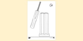 FREE! - Cricket Bat Colouring | Colouring Sheets - Twinkl