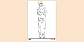 FREE! - Girl Standing Colouring | Colouring Sheets - Twinkl