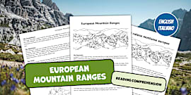 European Mountain Ranges Reading Comprehension Activity - mountains