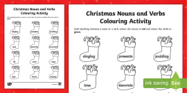 FREE Christmas Parts of Speech Colouring Worksheets Pack