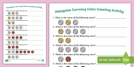 Malaysia Ringgit money maths worksheets - Money Cut-Outs