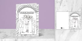 International Day of Friendship Colouring Cards - Twinkl
