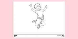 FREE! - Jumping on a Trampoline Colouring Sheets | Colouring Pages
