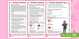 Saint Valentine Cloze with Word Bank Worksheet / Worksheet
