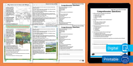 Fourth Grade Ansel Adams Reading Comprehension Activity