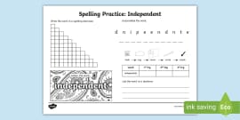 Where Spelling Practice Worksheet (teacher made) - Twinkl
