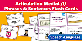 * NEW * Articulation Medial /r/ Words Flash Cards for SLP