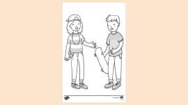 FREE! - Boy and Girl Cleaning Table Colouring Sheet - Twinkl