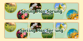 Hop into Spring Photo Display Banner (teacher made) - Twinkl