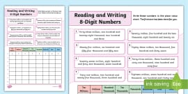 👉 Reading and Writing Numbers to 1,000,000 Maths Mat