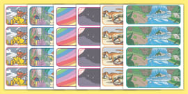 👉 Etiquettes modifiables sur le thème de l'arc-en-ciel