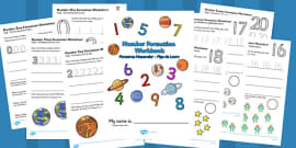 FREE! - Number Formation Workbook Space (teacher made)