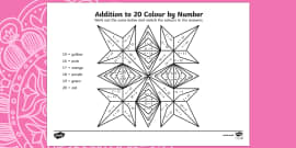 Rangoli Colour By Number Worksheet / Worksheets - Twinkl