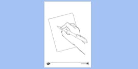 FREE! - Proper Writing Posture Colouring Sheet - Twinkl