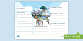 My Perfect Holiday Writing Activity - Twinkl Resources