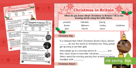 Christmas Characters Cloze Worksheet