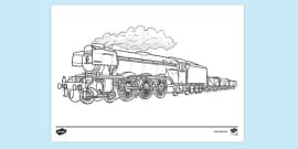 FREE! - Old Railway Colouring Page (teacher made) - Twinkl