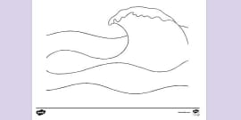 👉 Ocean Waves Template | Colouring Cut-Outs | Twinkl