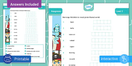 Autumn Anagrams - Level 2 - Twinkl - Kids Puzzles - Twinkl