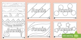 FREE! - Nathan Name Simple Colouring Activity Sheet - Twinkl