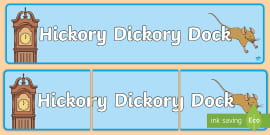 Hickory Dickory Dock Coloring Page (teacher made) - Twinkl