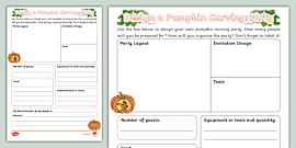 Second Grade Carving a Pumpkin Procedural Writing Worksheet
