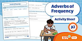 ESL Adverbs of Frequency Board Game for Kids