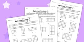 Equivalent Fraction Dice Roll Worksheet / Worksheet - Twinkl