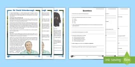 KS1 Greta Thunberg Differentiated Reading Comprehension Activity