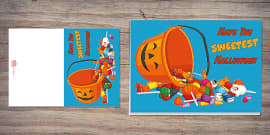 Black Cat Halloween Card | Twinkl Party (teacher made)