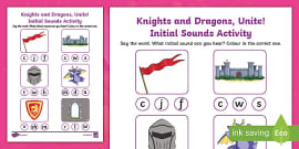 Knights and Dragons, Unite! Story Sequencing Cards