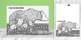 Mother's Day Pictures to Colour - Mindfulness Colouring Card