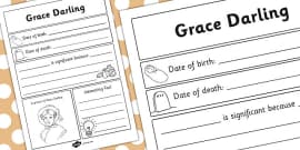 Grace Darling Significant Individual Fact Sheet - fact, sheet