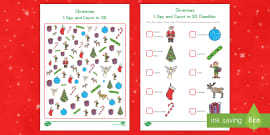 Christmas I Spy and Count to 10 Activity (Teacher-Made)