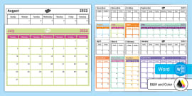 Editable 2022 Calendar - Printable Resources (teacher made)
