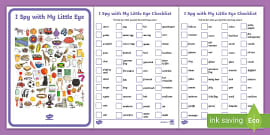 I Spy with My Little Eye Educational Game Worksheet