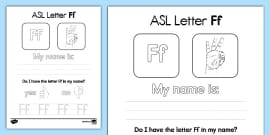 ASL Letter Ee Activity (teacher made) - Twinkl