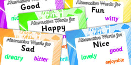 Alternative Words For Good Display Posters (teacher made)