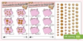 Piggy Bank Worksheet | Australian Money | F-2 Maths - Twinkl