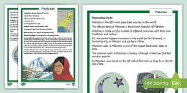 KS1 Pakistan Research Activity (teacher made) - Twinkl