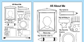 6th Class All About My-Selfie Worksheet / Worksheet