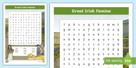 Causes of the Great Famine (Word Search) (teacher made)