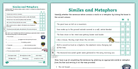Metaphor or Simile Interactive Matching Activity | Twinkl