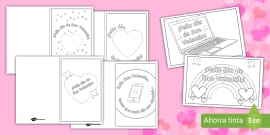 Tarjetas para colorear de San Valentín (teacher made)