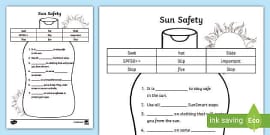 Sun Safety Word Search